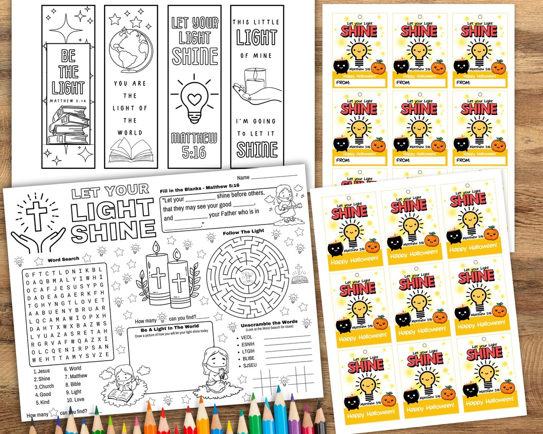 Let Your Light Shine Activity Bundle | Let Your Light Shine Activity ...