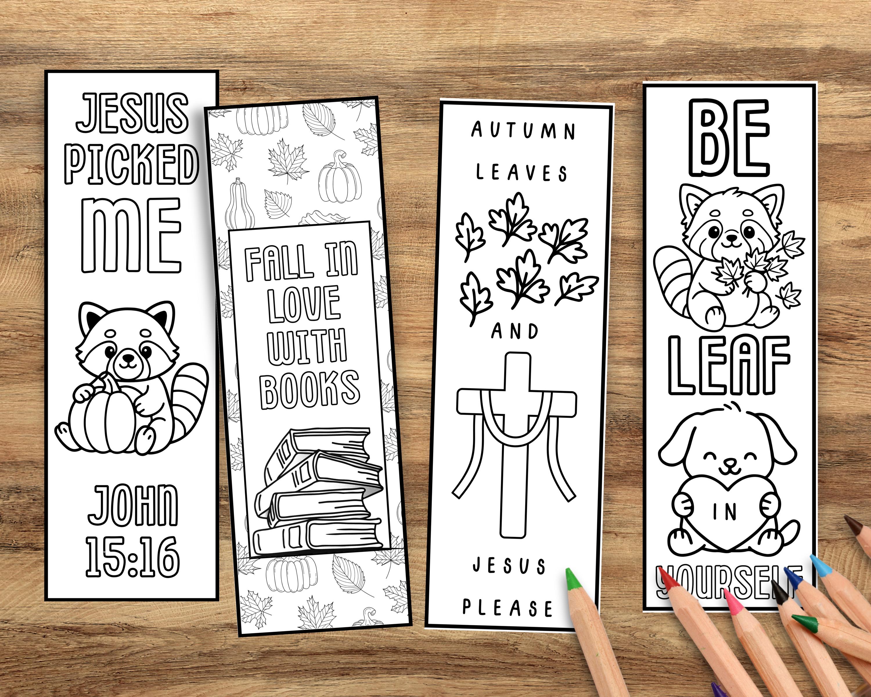 Fall Coloring Bookmarks Printable | Christian Coloring Bookmarks ...
