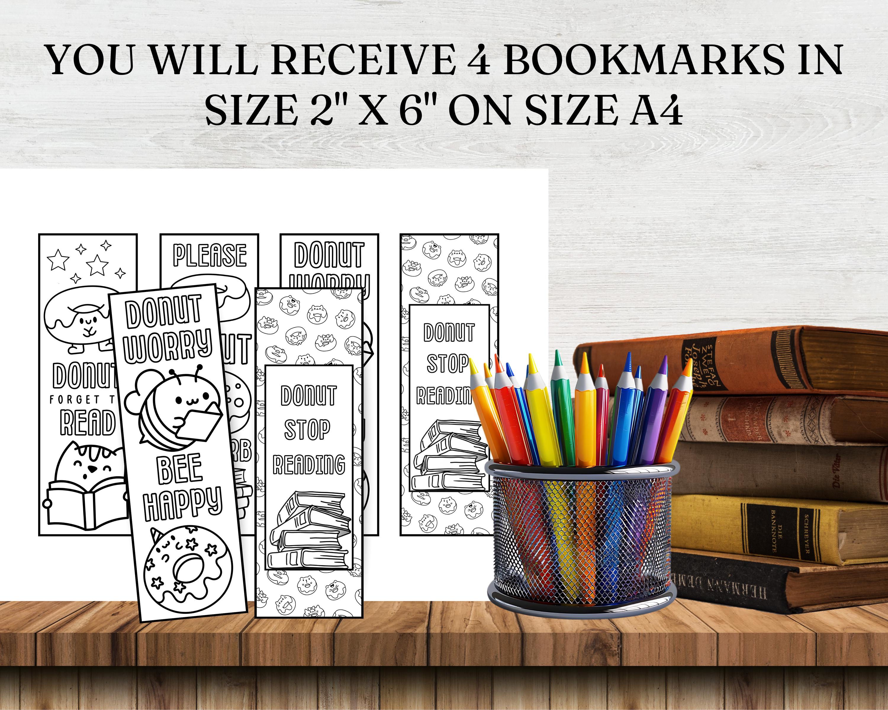 Donut Stop Reading Coloring Bookmarks Printable | Fun Donut-themed ...
