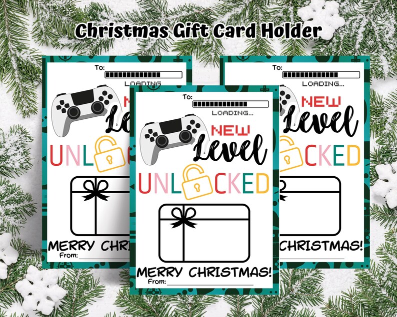 Christmas Gift Card Holder Printable for Gamers | Gaming Christmas Gift ...