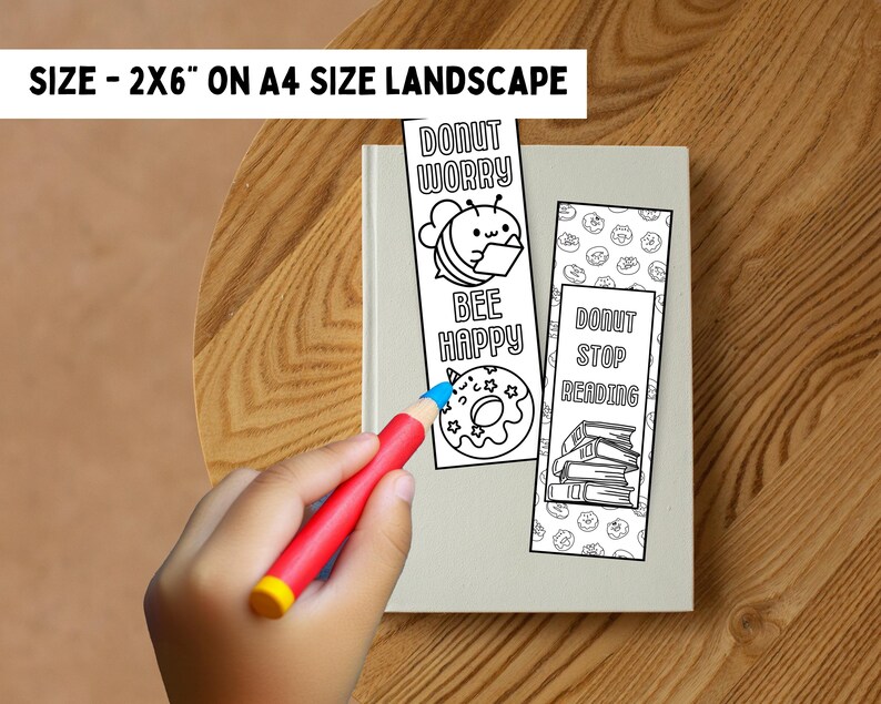 Donut Stop Reading Coloring Bookmarks Printable | Fun Donut-themed ...