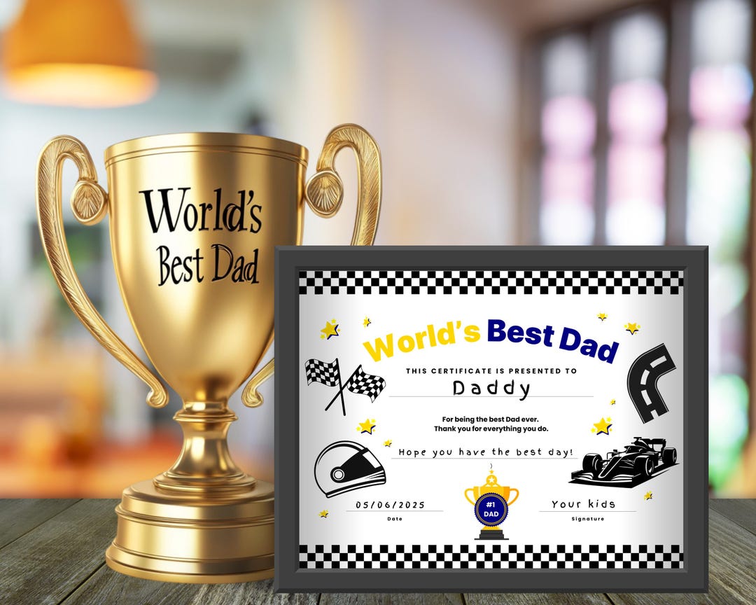 World's Best Dad Certificate Printable | Fathers Day Gift for Dad ...