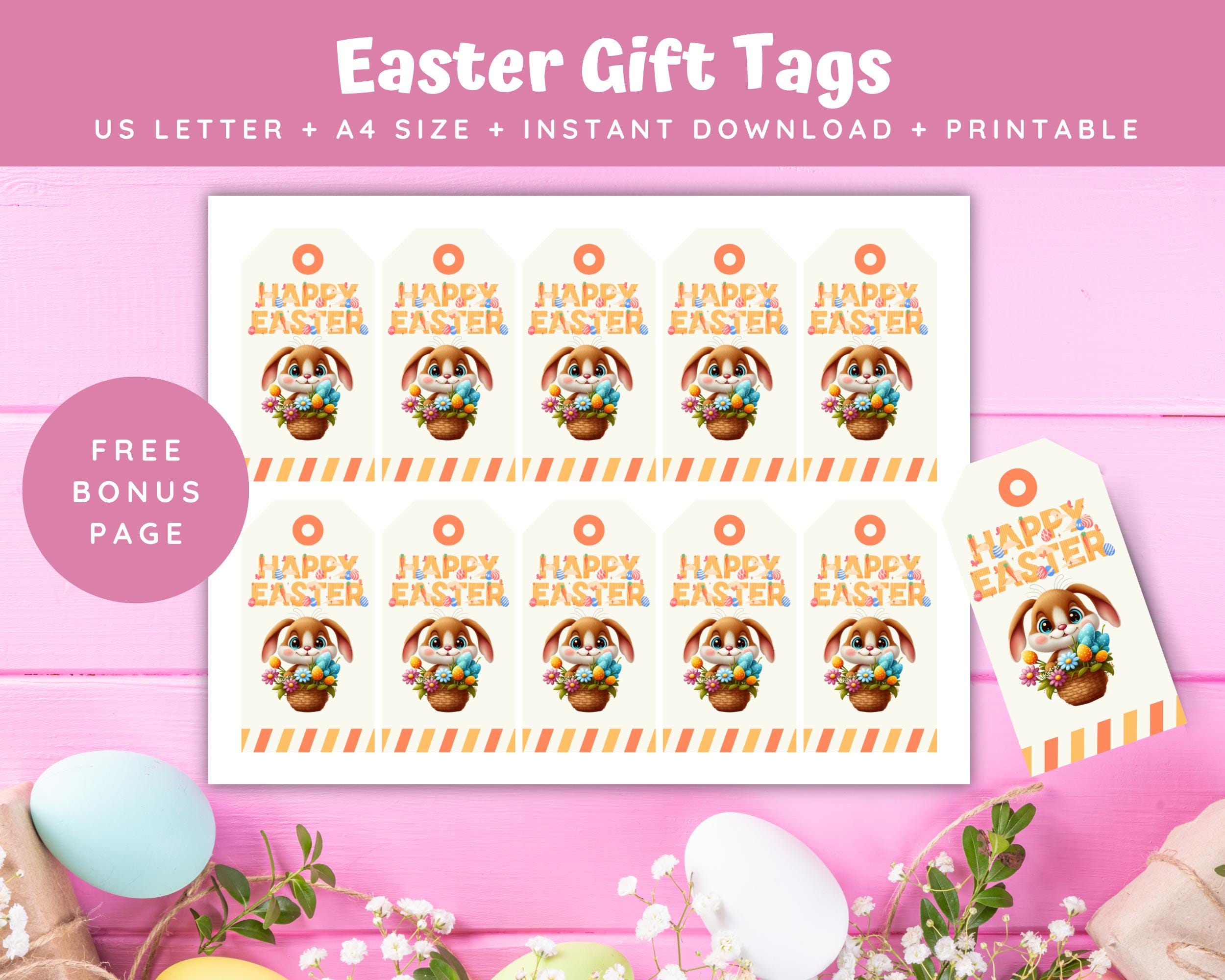 Happy Easter Gift Tags | Printable Favor Tags | Instant Download - Etsy