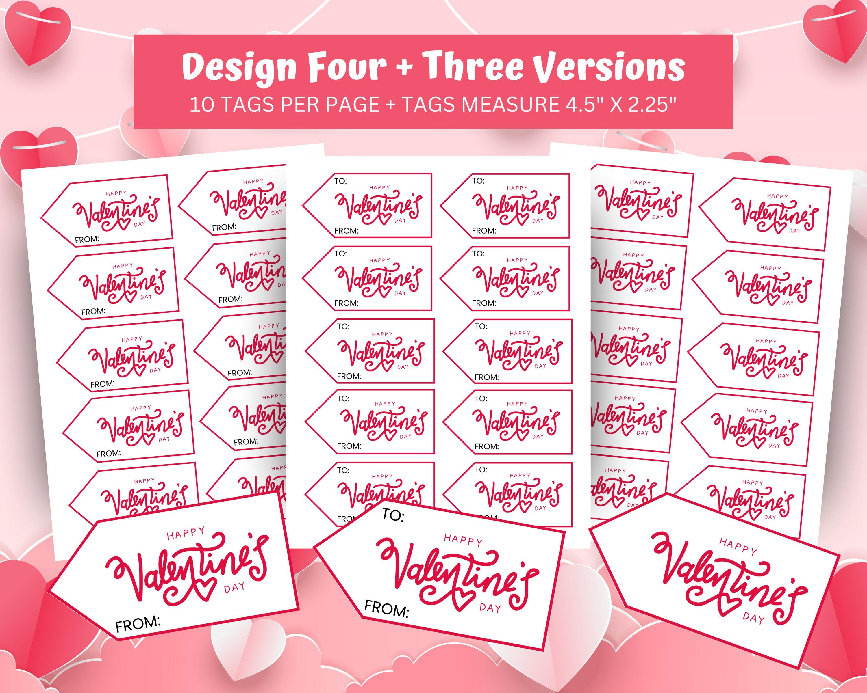Valentine’s Day Gift Tags Bundle Printable | Classroom & Treat Bag Tags ...