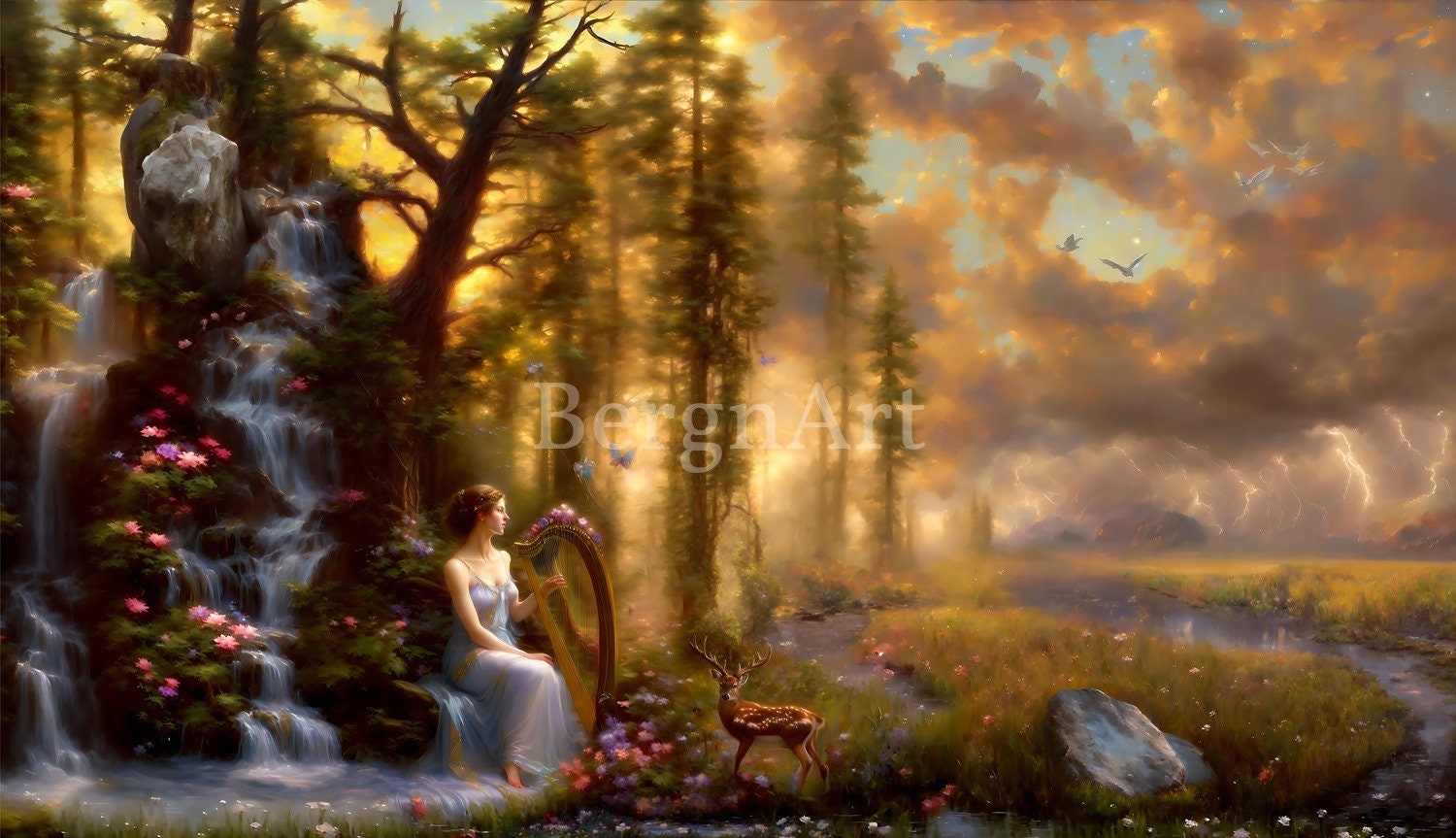 Nimrodel, Tolkien, Elven Lady, Digital Art for Printing, Fantasy ...