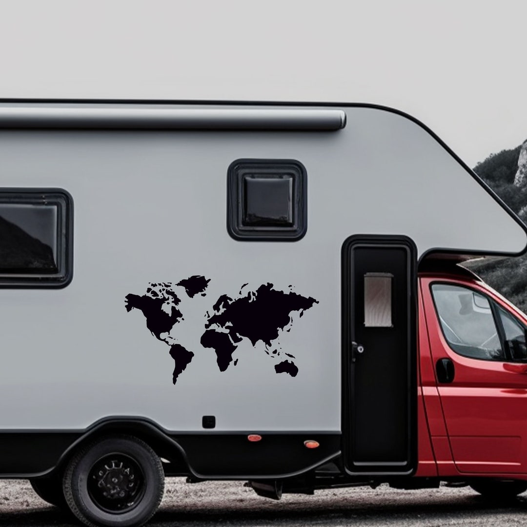 World Map Caravan Stickermotovan Decal Vinyl Decal Camper - Etsy