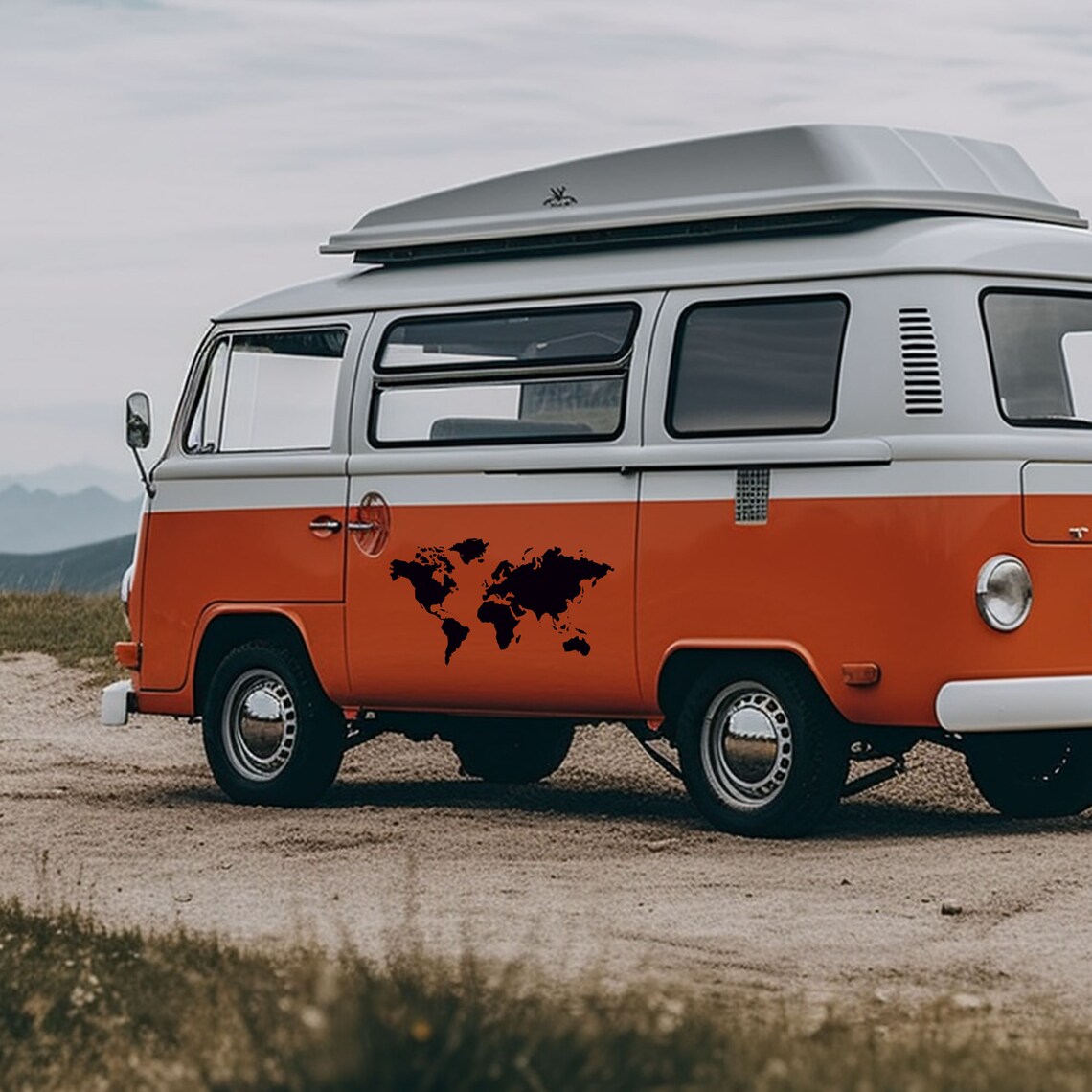 World Map Caravan Stickermotovan Decal Vinyl Decal Camper - Etsy