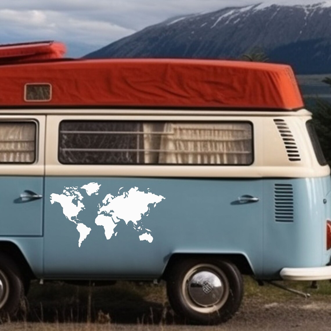 World Map Caravan Stickermotovan Decal Vinyl Decal Camper - Etsy
