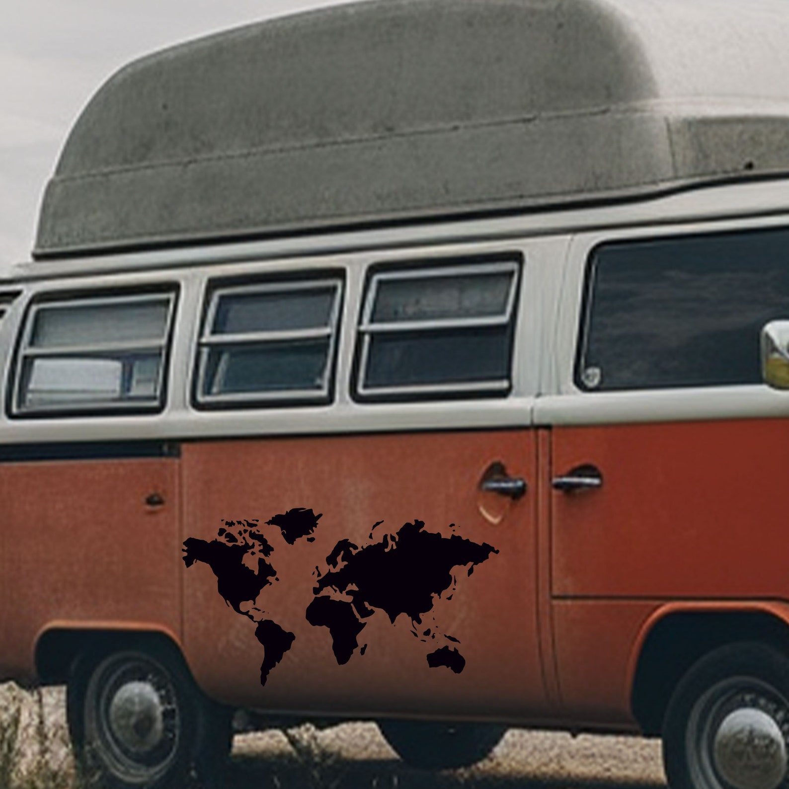 World Map Caravan Stickermotovan Decal Vinyl Decal Camper - Etsy