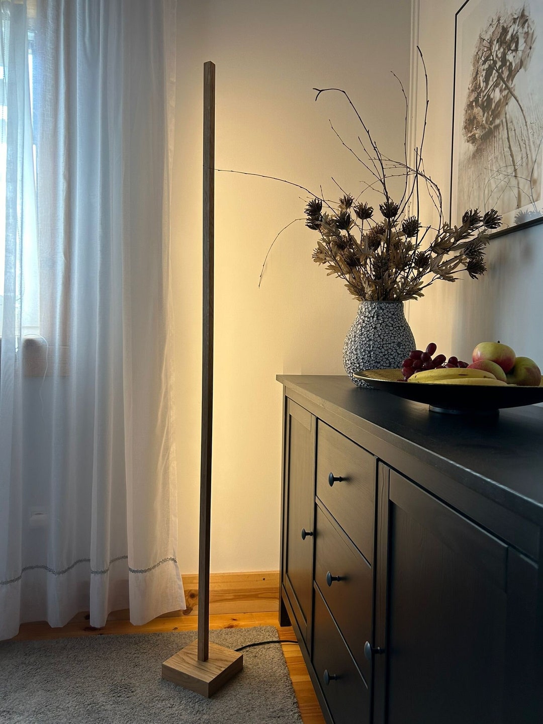 Modern Wooden Lamp Oak Floor Lamp Linear Lamp Led Floor Linear Lamp ...