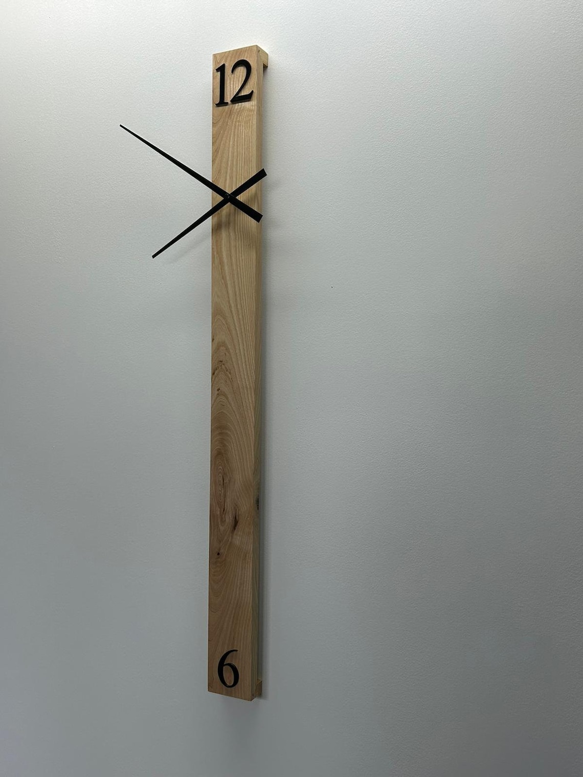 Wooden Wall Clock Sconce Lamp Unique Led Lights Lamp Ash Wall Linear ...