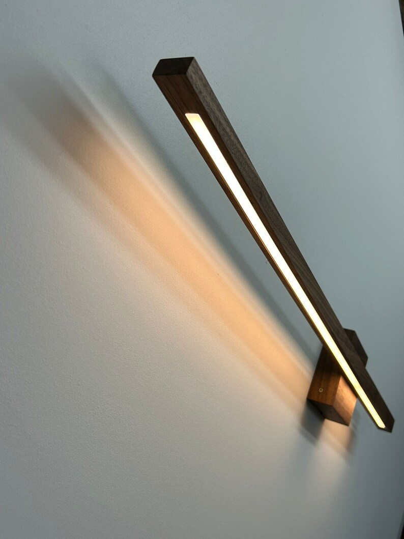 Modern Led Lamp Sconce Lamp Hall Living Room Lamp Walnut Wall Linear ...