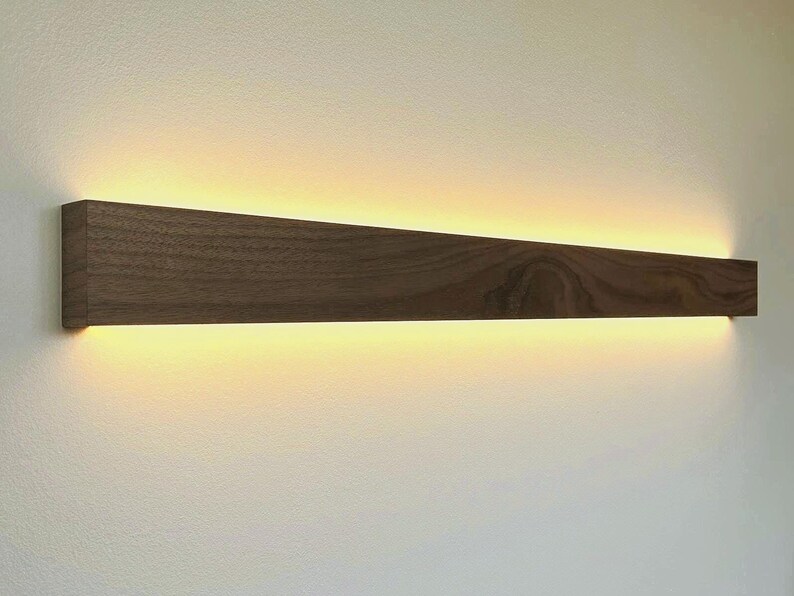 Handmade Sconce American Walnut Wall Lamp: Modern Minimalist LED Light ...