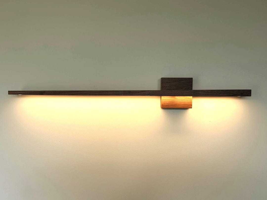 Modern Led Lamp Sconce Lamp Hall Living Room Lamp Walnut Wall Linear ...