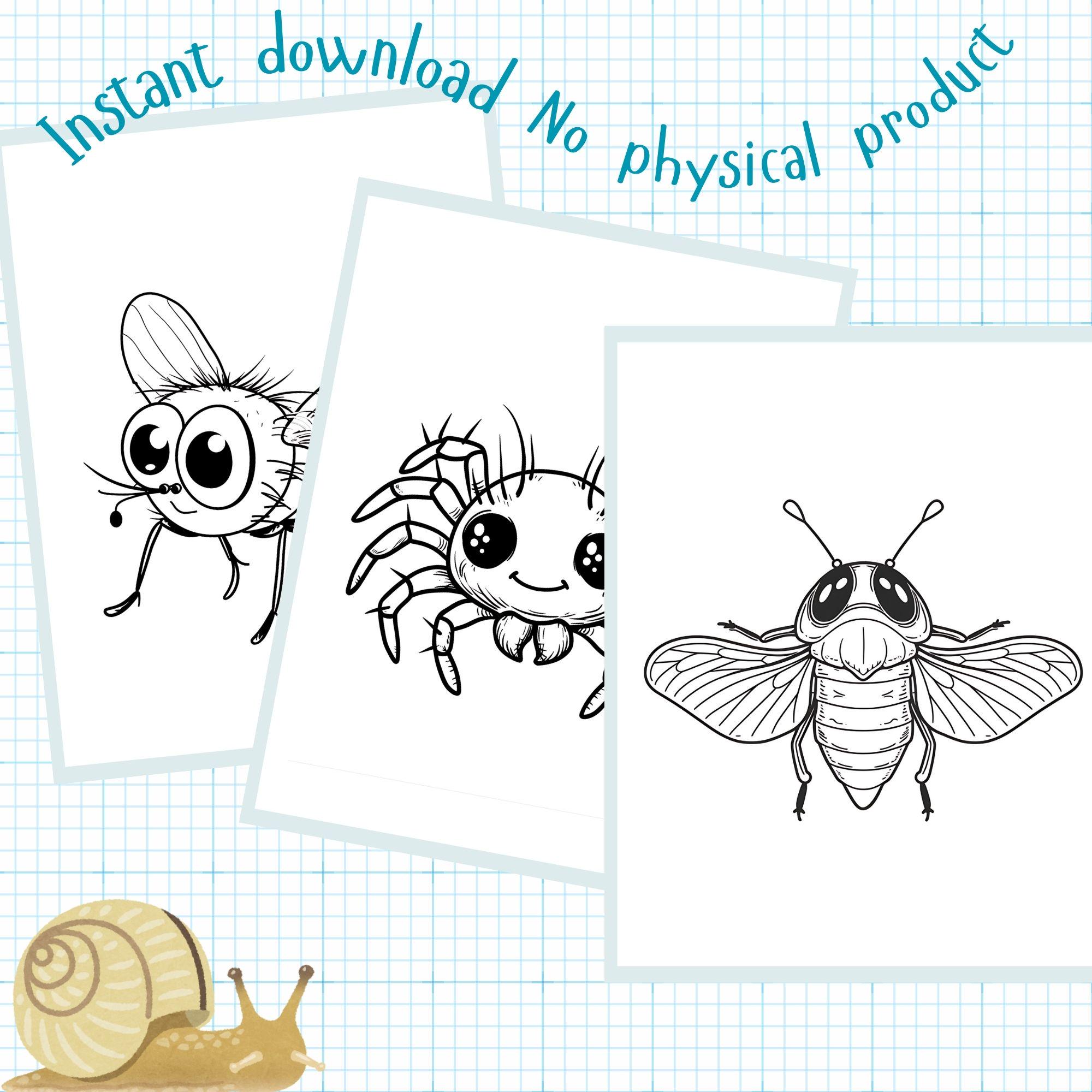 Printable Insects Coloring Pages for Kids,insects Activity,insect ...