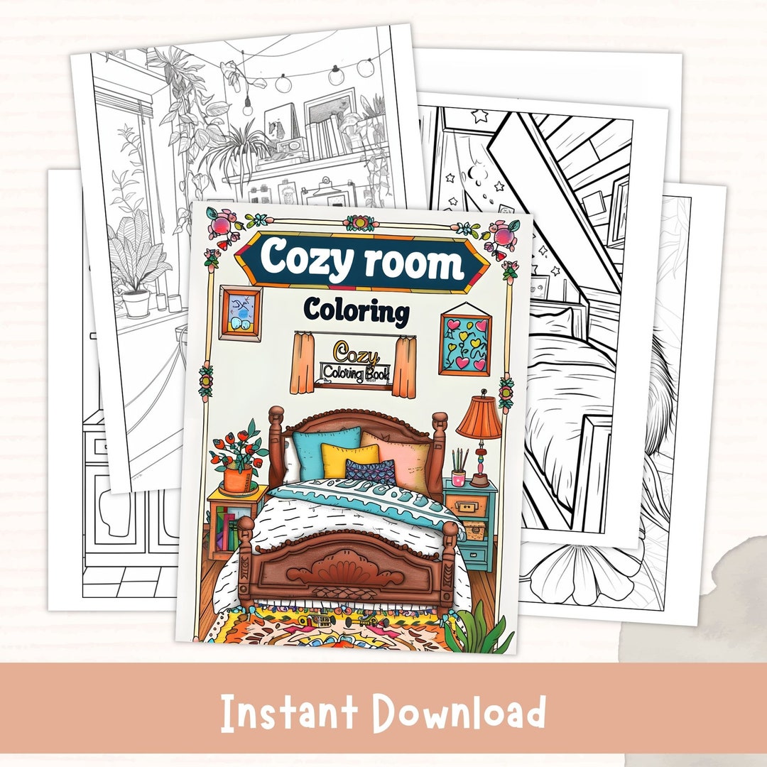 Kawaii Cozy Coloring Pages for Adults-40+ Pages Aesthetic Printable ...