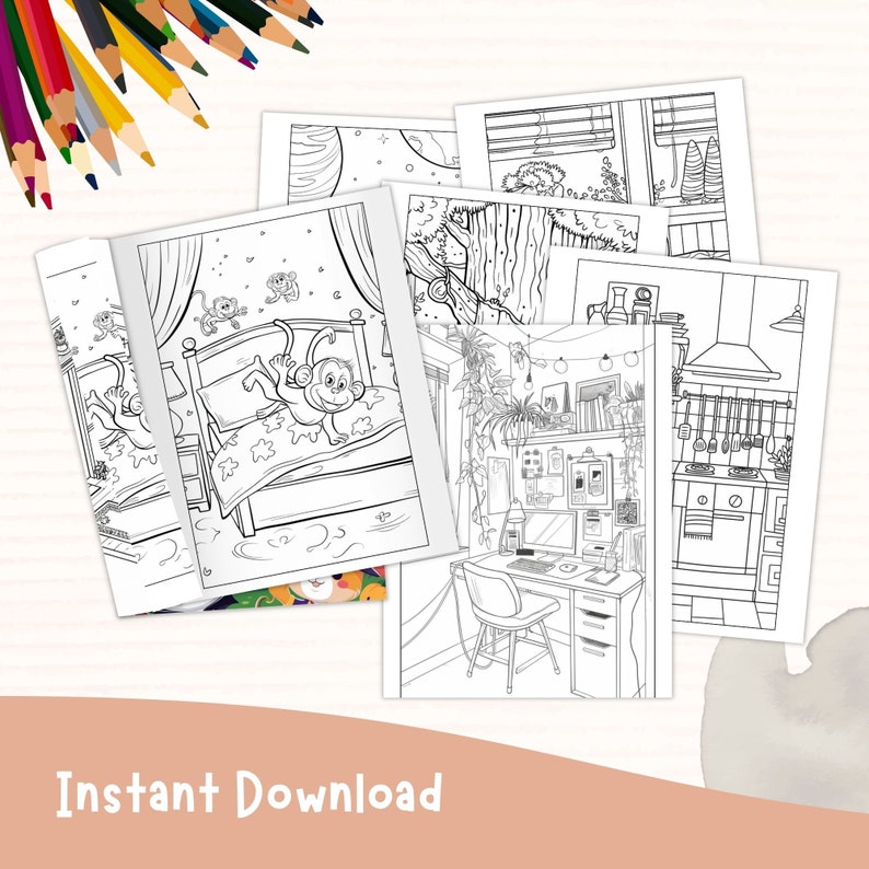Kawaii Cozy Spaces Coloring Book, Aesthetic Doodles (PDF) - Etsy Canada