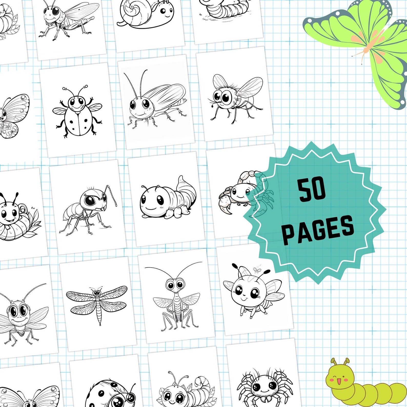 Printable Insects Coloring Pages for Kids,insects Activity,insect ...