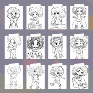 Black Girls Coloring Sheets,cute Chibi Girls Coloring Pages,adult ...