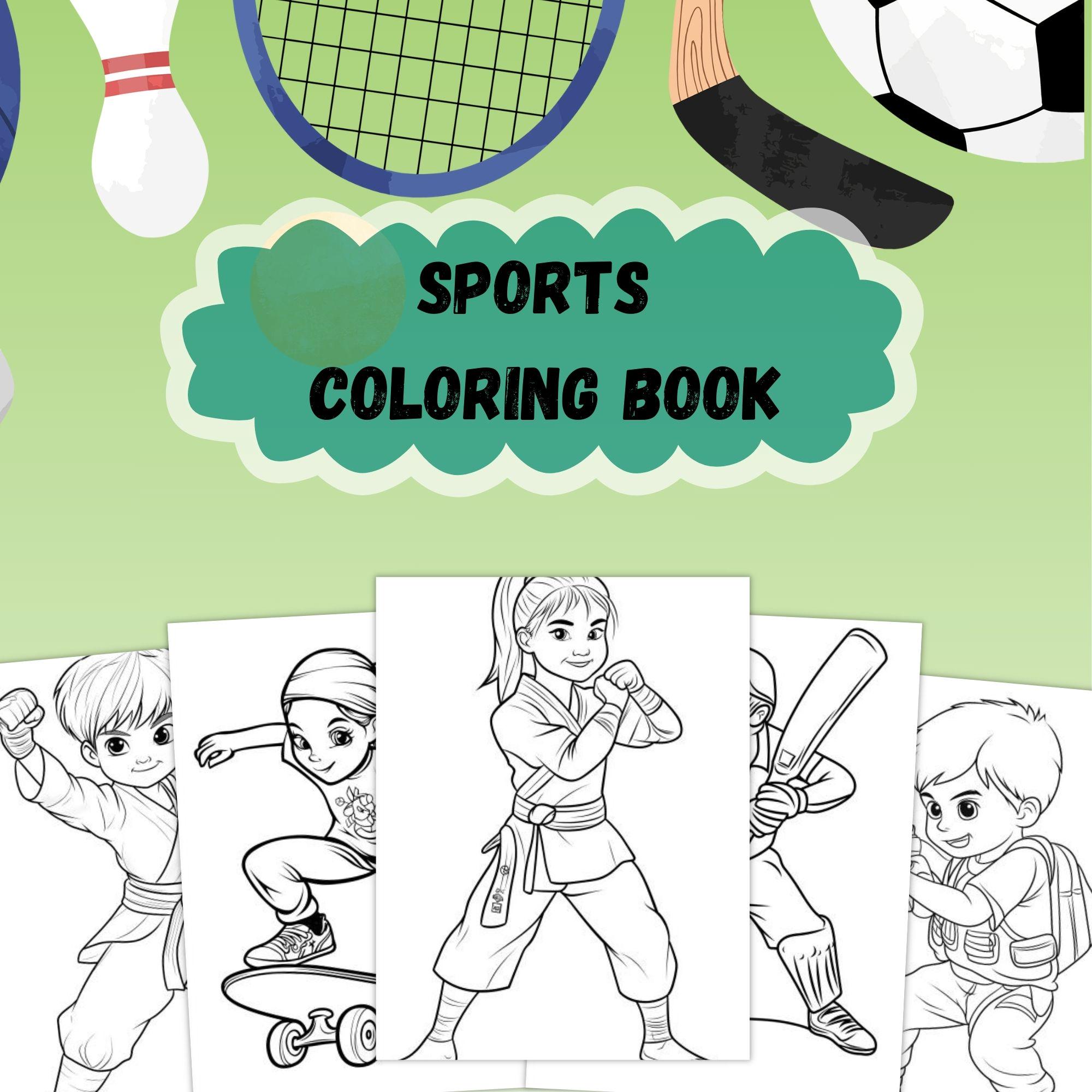 Kids Sports Coloring Page,printable Coloring Book,sports Activity ...