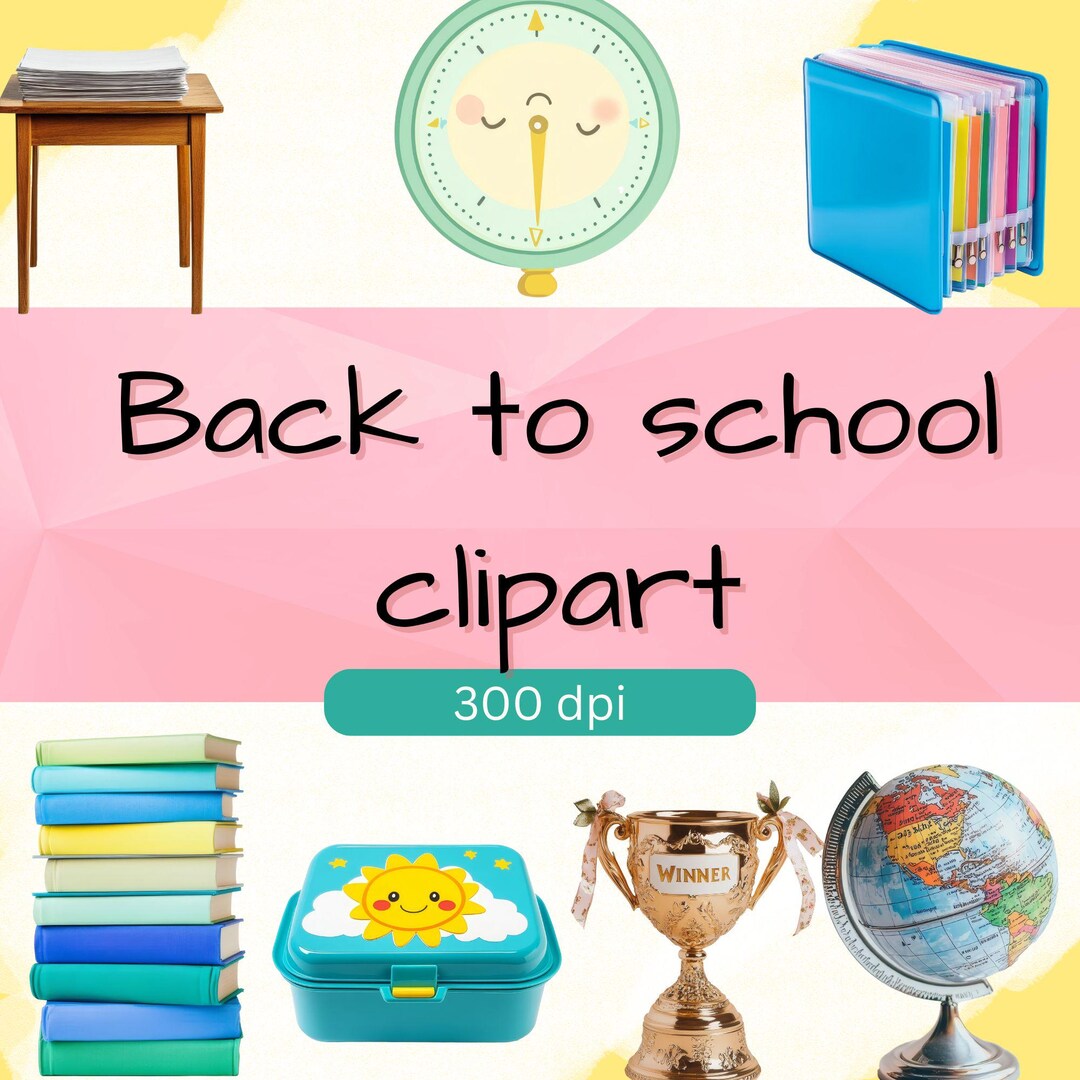 200 Back to School Clipart PNG – Cute Pastel School Supplies , Kawaii ...