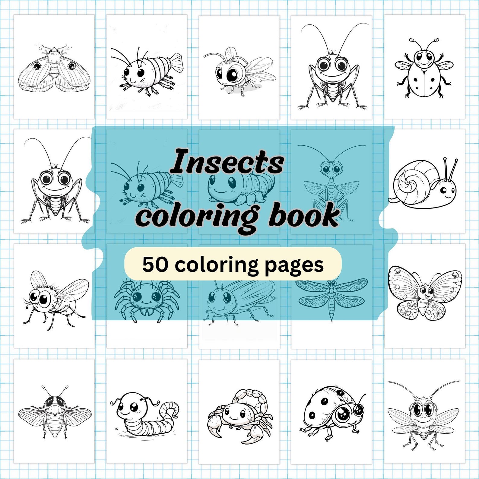 Printable Insects Coloring Pages for Kids,insects Activity,insect ...