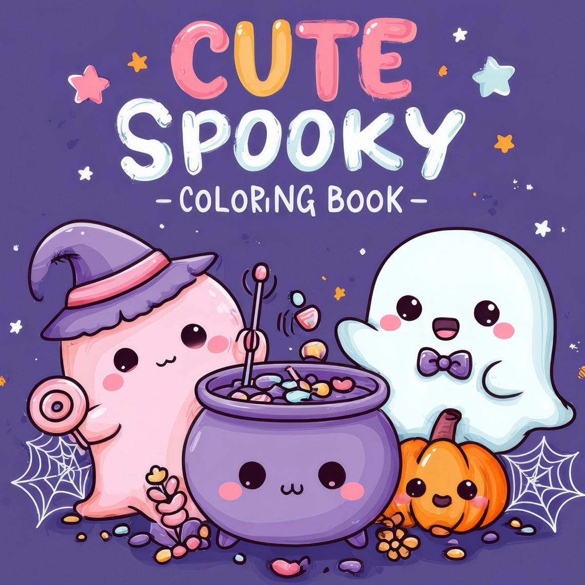 Cute Spooky Coloring Book Halloween Coloring PDF , 50 Adorable Pages ...