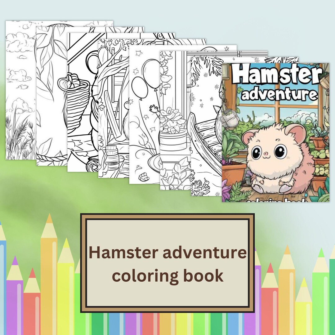 Hamster Printable Adult Coloring Page, Coloring Pages for Adults and ...