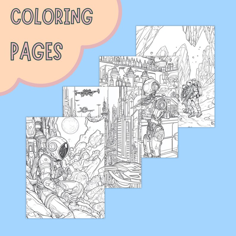 40 Sci-fi Theme Coloring Pages - Kids and Adult Coloring Book ...