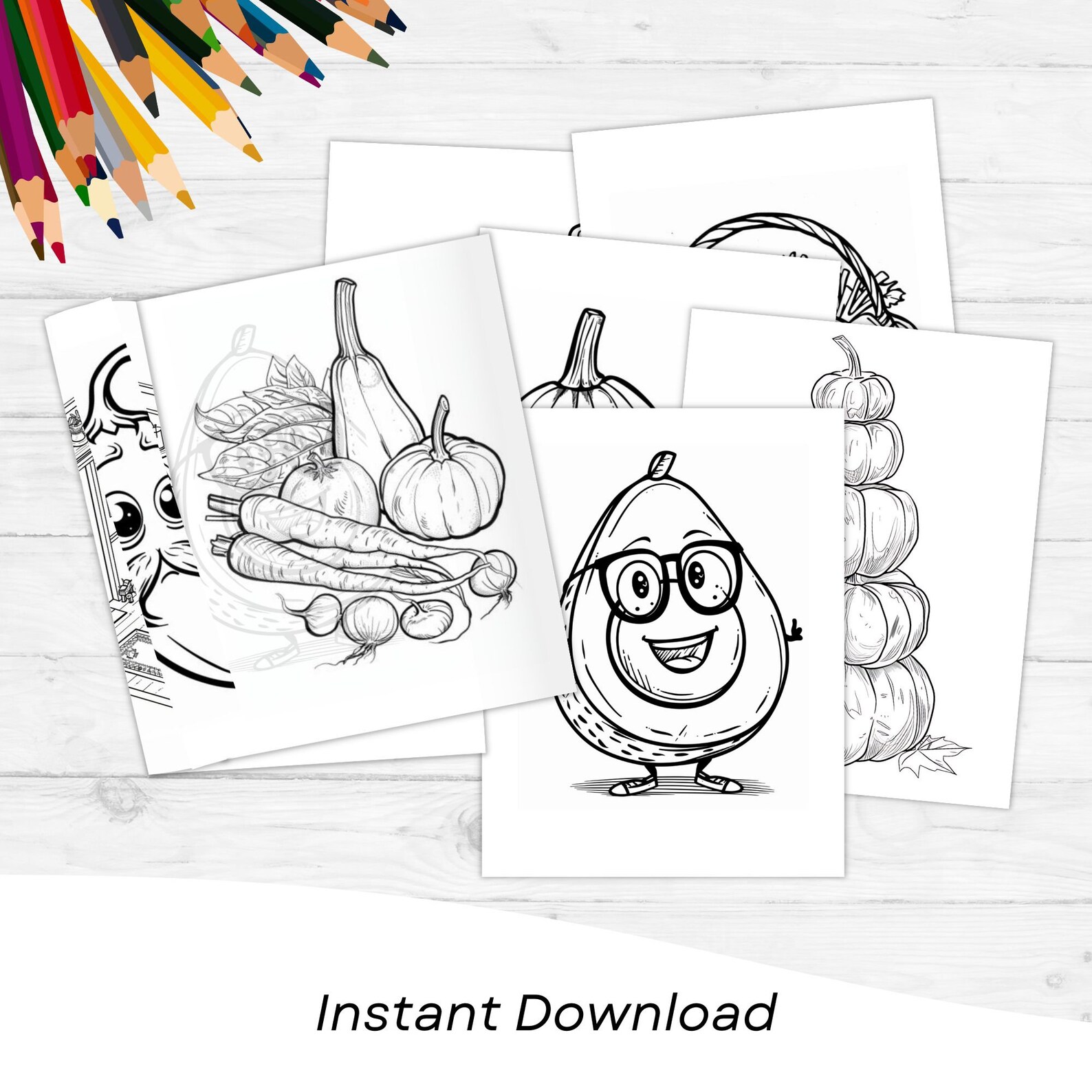 Printable Vegetable Coloring Book Cartoon Activity for Kids of Any Age ...