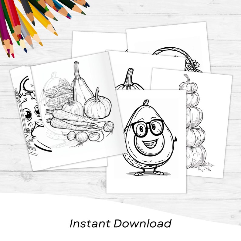 Printable Vegetable Coloring Book Cartoon Activity for Kids of Any Age ...