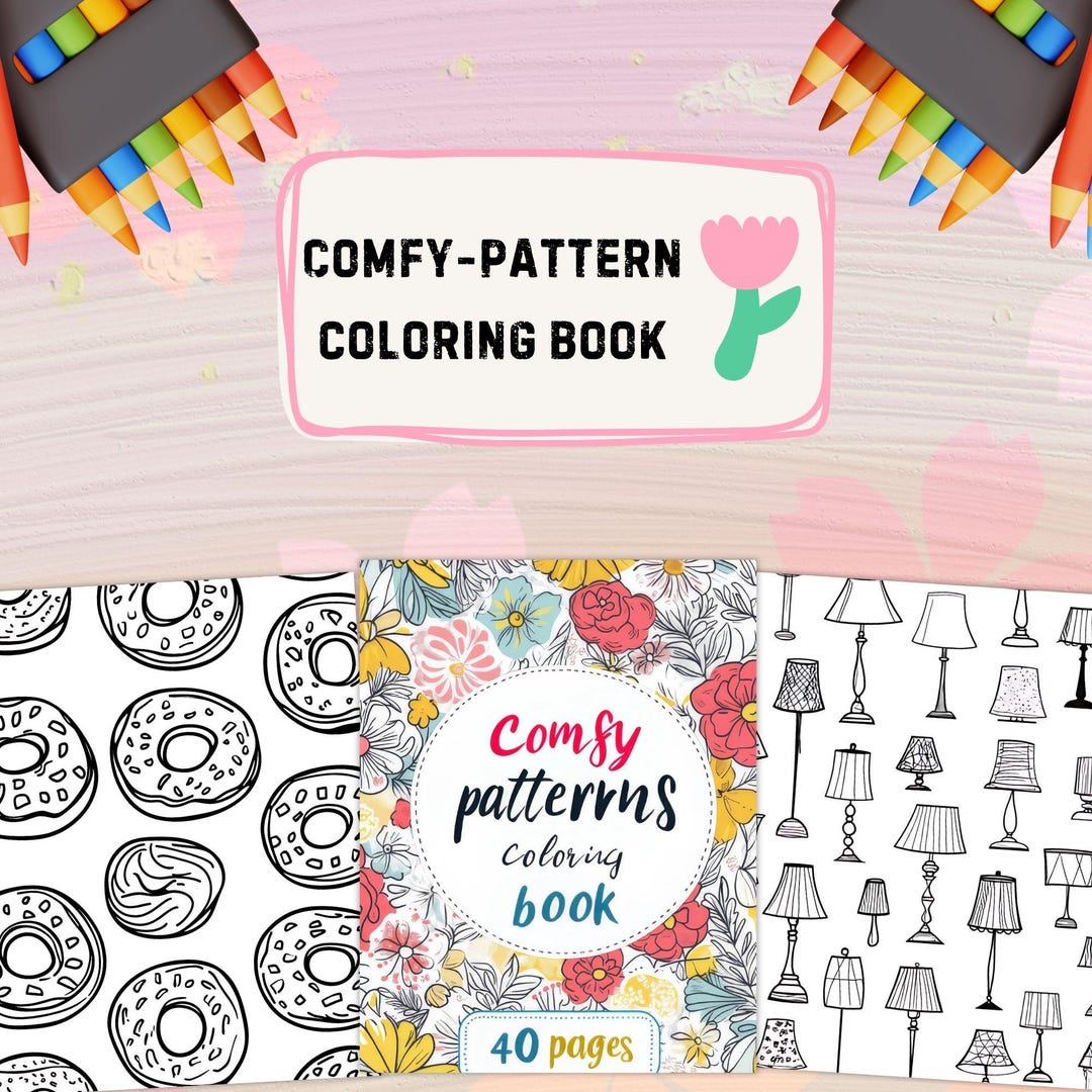 Comfy Patterns: Lovely Cozy Pattern Coloring Book, Pattern Coloring ...