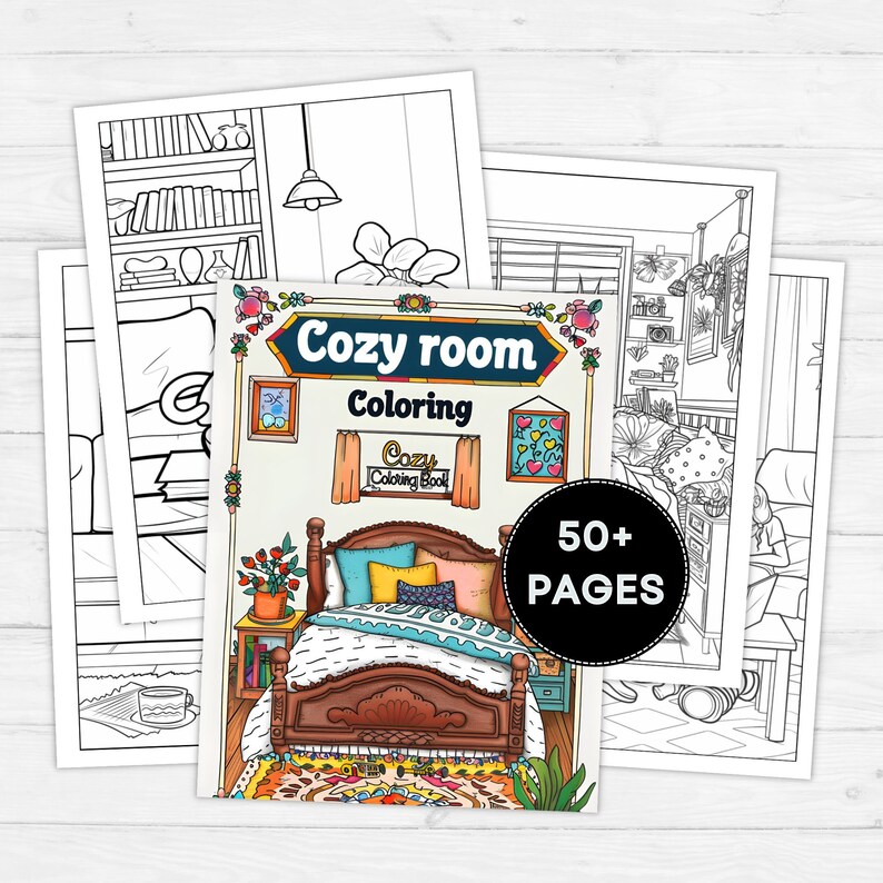 Kawaii Cozy Spaces Coloring Book, Doodles (PDF - Etsy Australia