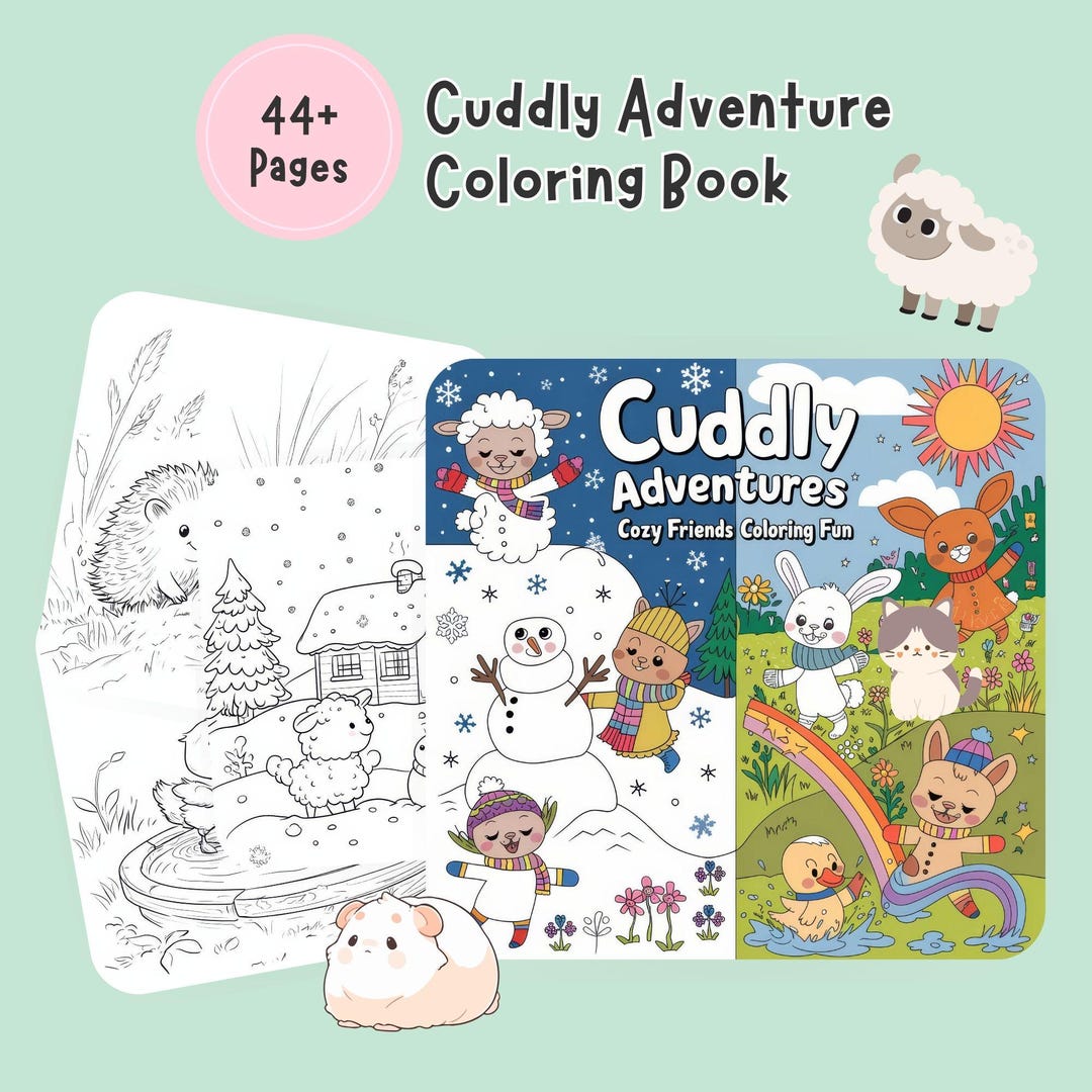 Cute and Comfy Cuddly Coloring Book for Relaxing and Stress Relief ...