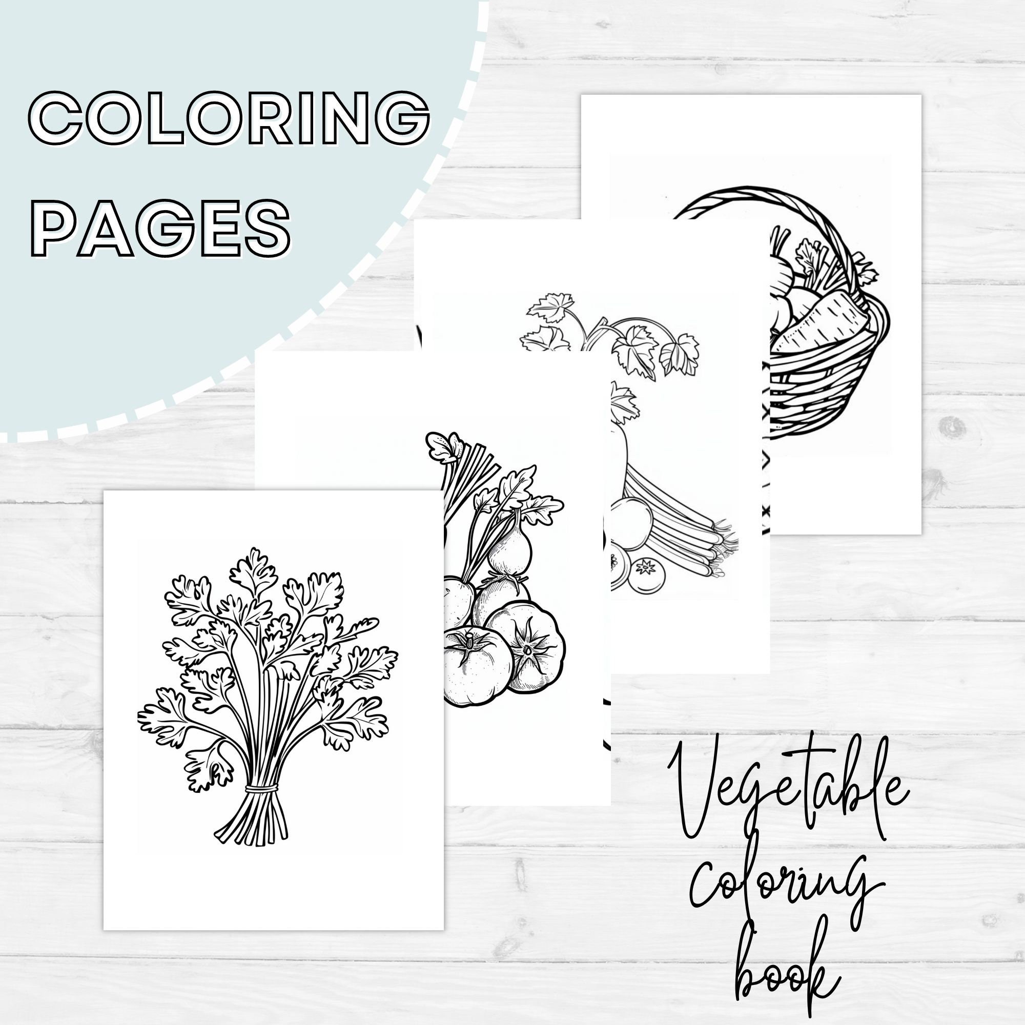 Printable Vegetable Coloring Book Cartoon Activity for Kids of Any Age ...
