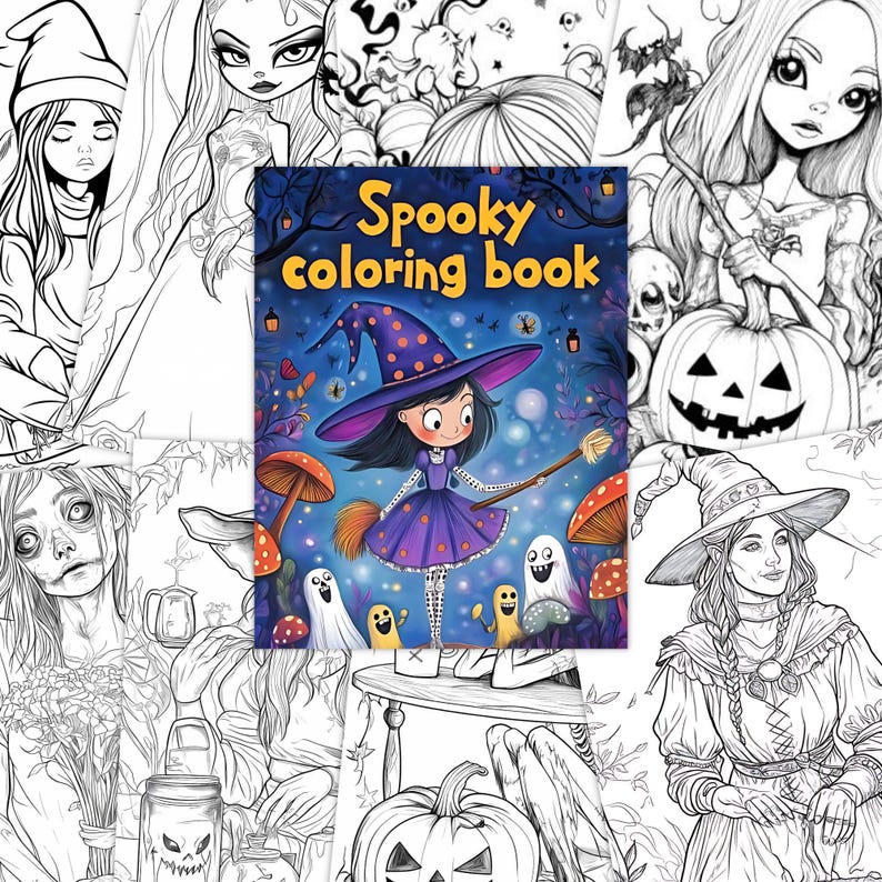 40 Kawaii & Horror Coloring Book,relaxing Spooky Girl,horror Coloring ...