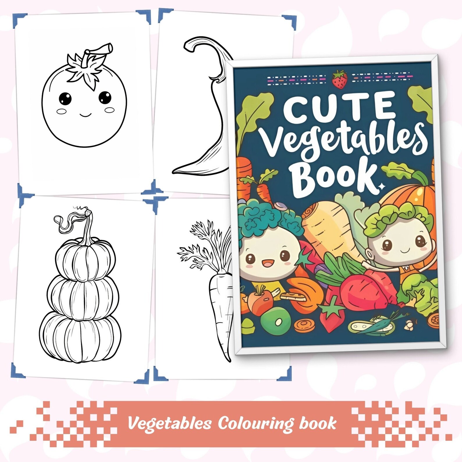 Printable Vegetable Coloring Book Cartoon Activity for Kids of Any Age ...