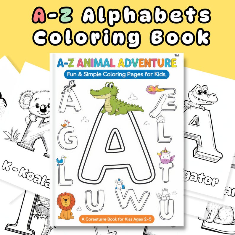 Alphabet Coloring Pages A-z,coloring Pages for Kids,printable Coloring ...