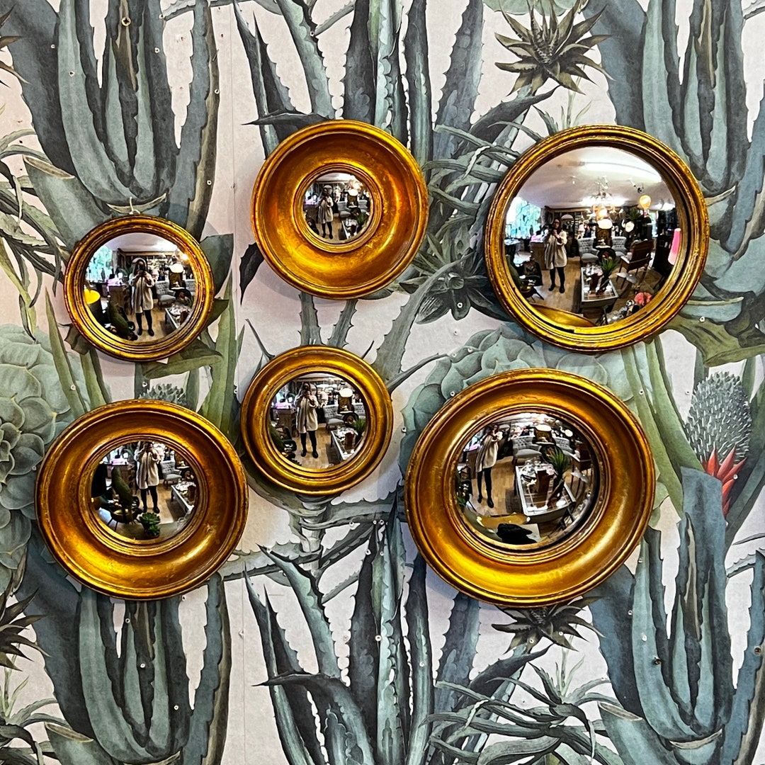 Gold Convex Mini Mirrors - A Selection of Deep and Rounded Frames BACK ...