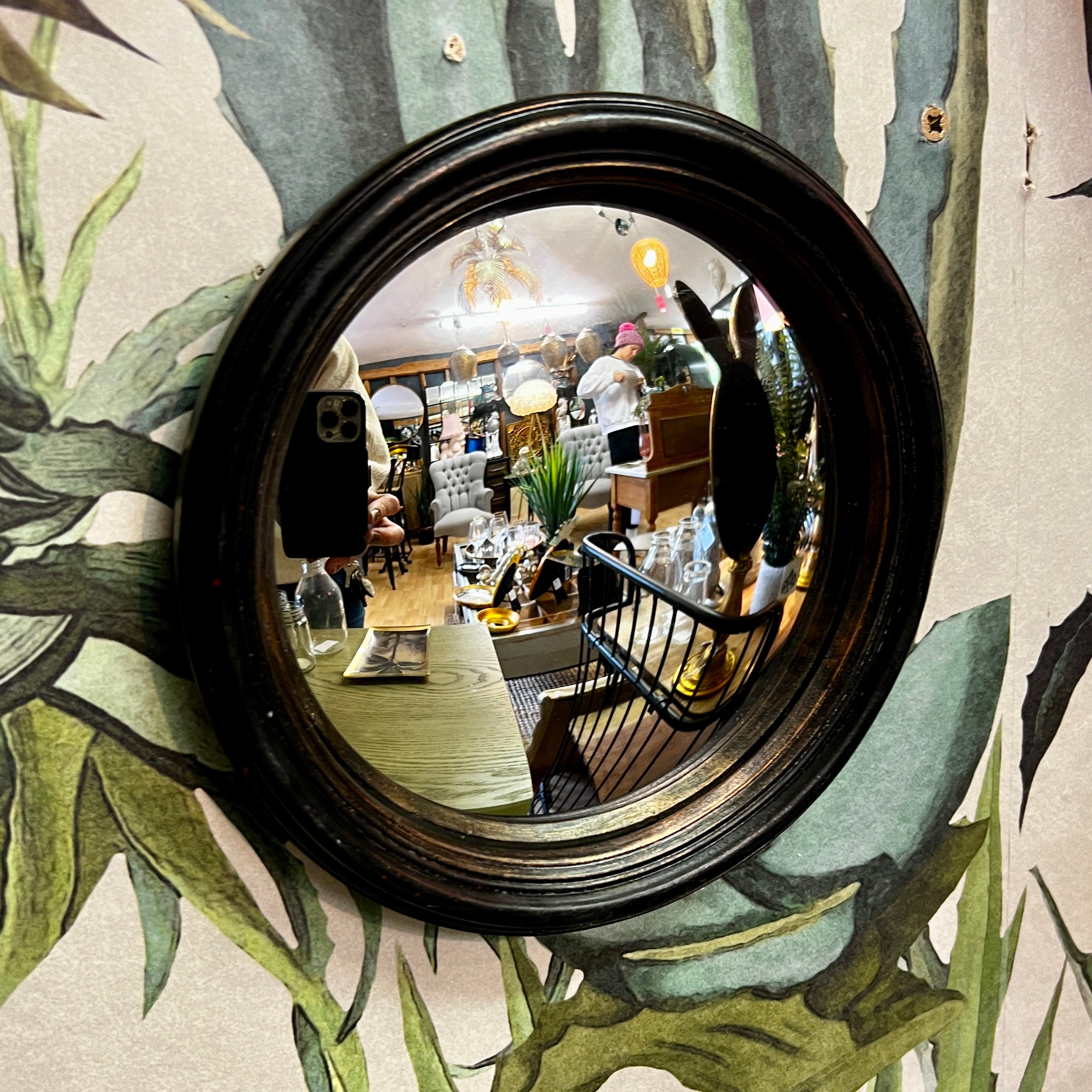 Black Convex Thin Frame Mini Mirrors - Etsy