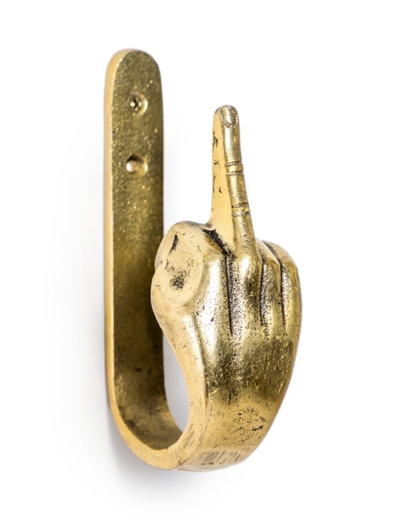 Middle Finger Wall Gold Hanging Hook - Etsy UK