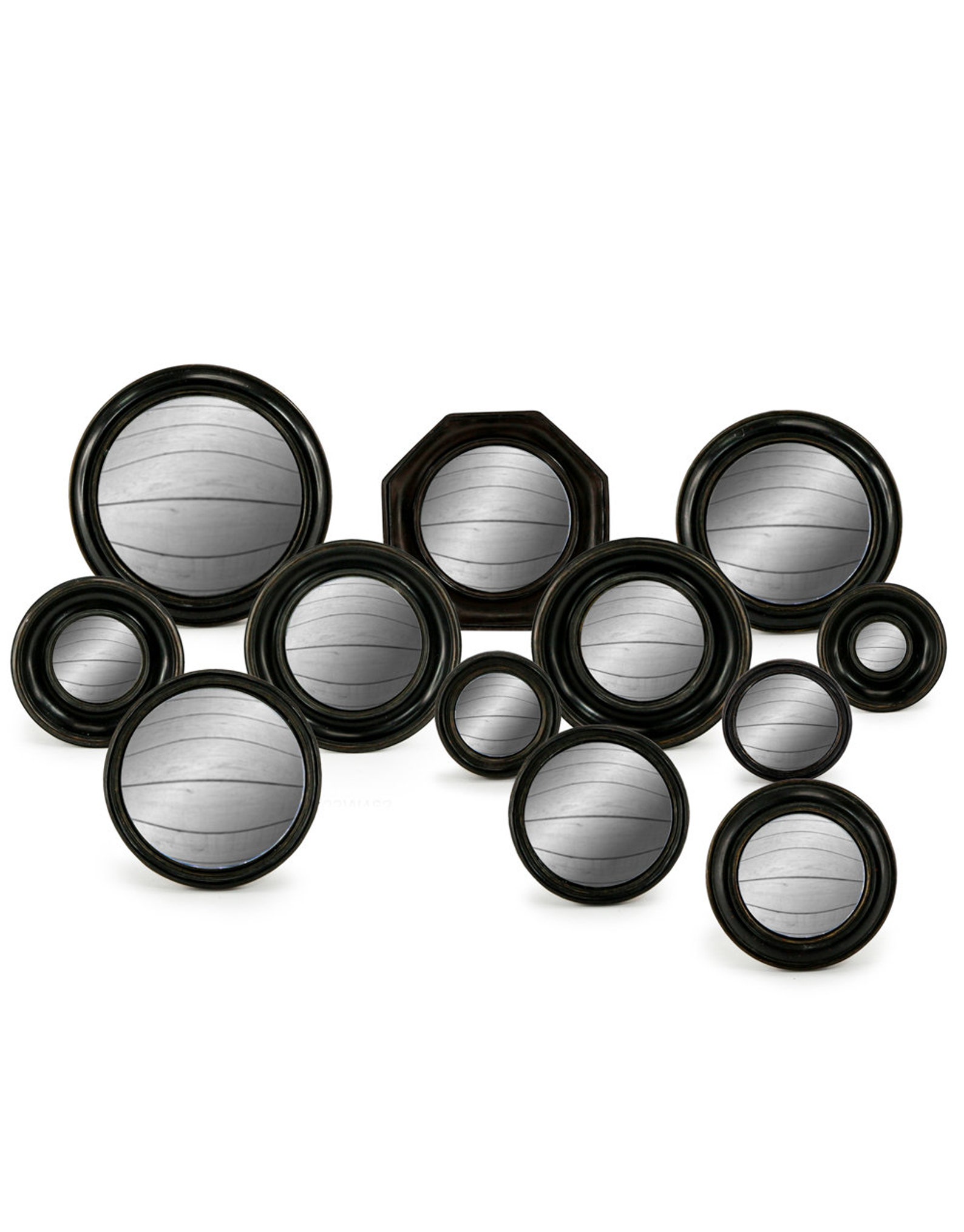 Set of 12 Convex Mirrors - Blue, Black, Green, Red or Gold Sets - Etsy