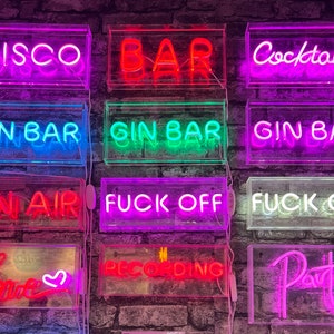 LED Neon Acrylic Light Box - BAR - Etsy
