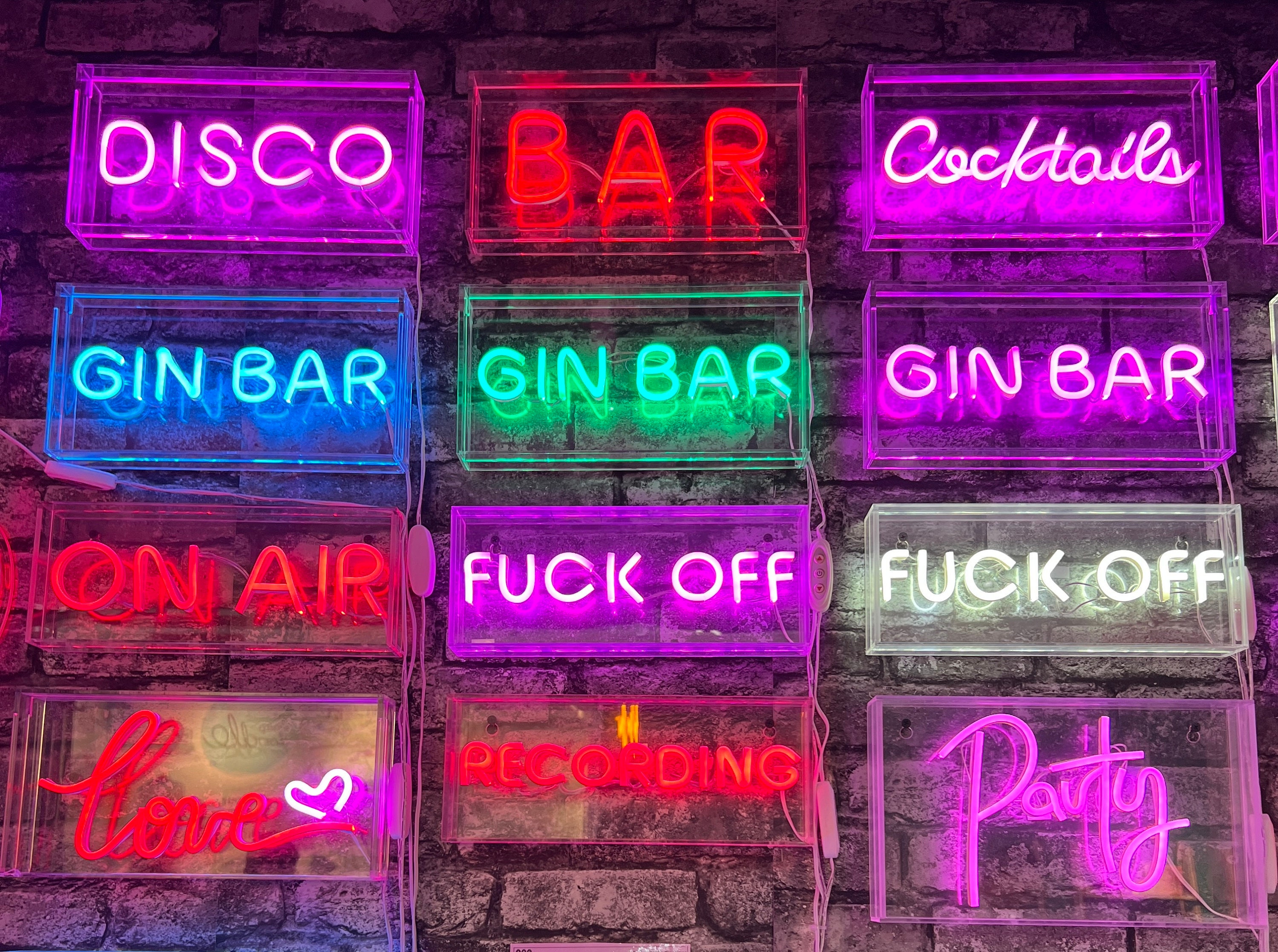 LED Neon Acrylic Light Box - BAR - Etsy