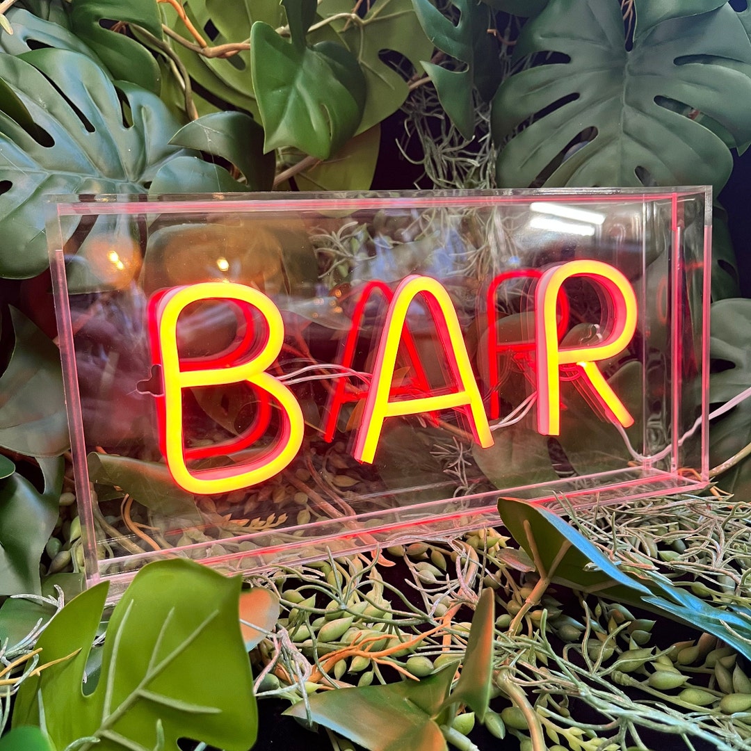 LED Neon Acrylic Light Box - BAR - Etsy