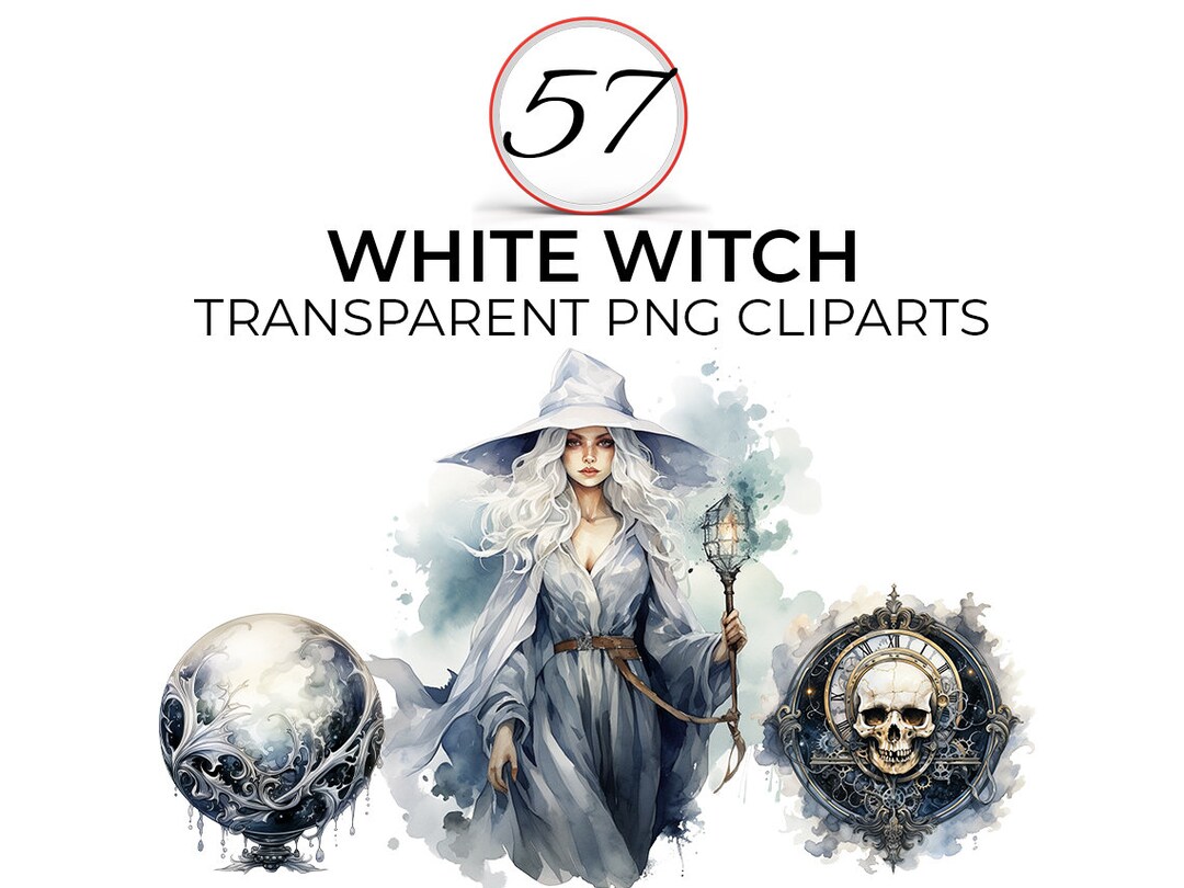 57 White Witch, Witchy Art, Witch Png, Clip Art, Watercolor Clipart - Etsy