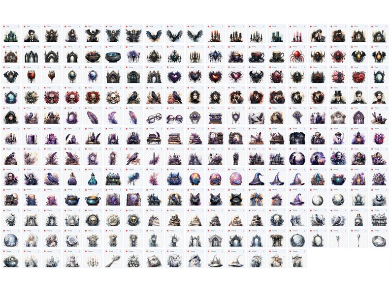 222 Gothic Clipart, Gothic Art, Halloween Png - Etsy