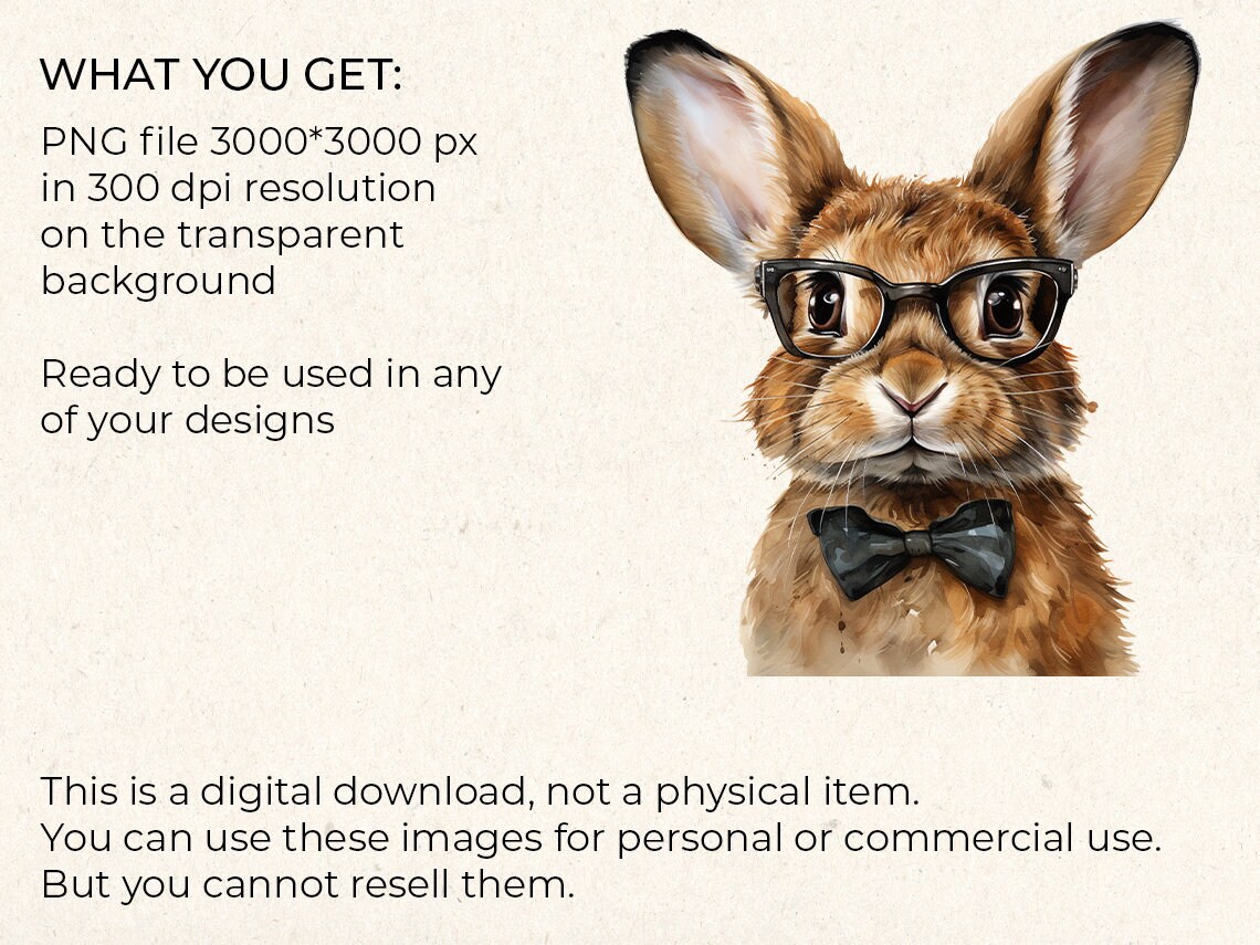 26 Bunny Face Png, Watercolor Clipart, Digital Stickers, Animal ...