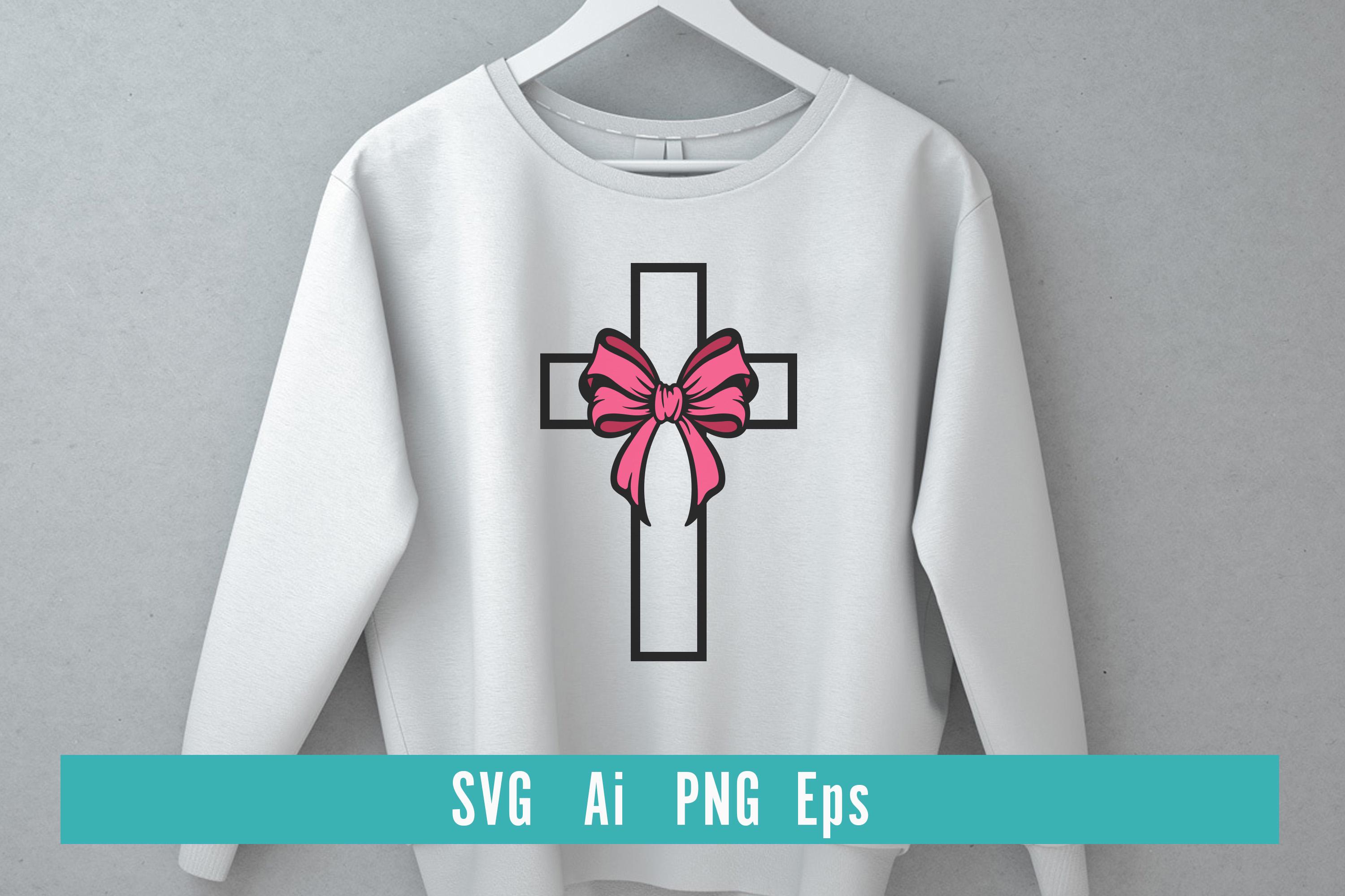 Coquette Cross With Pink Bow SVG PNG, Cross and Bow Svg PNG, Coquette ...
