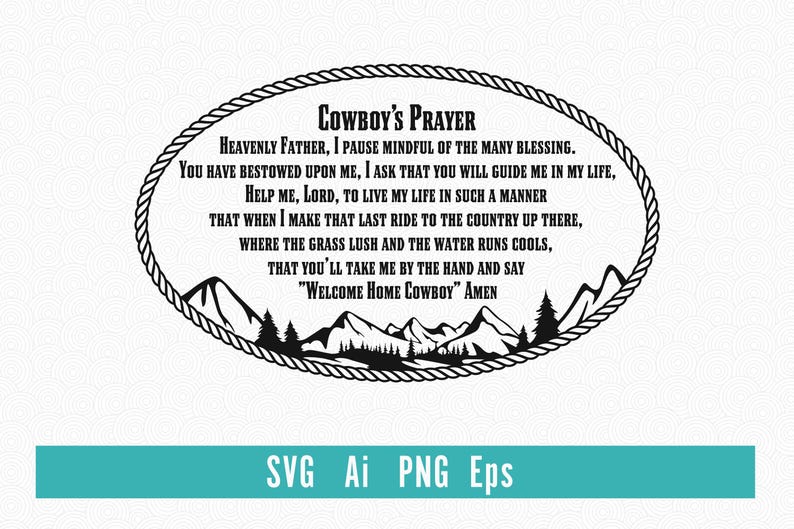 Cowboy's Prayer Svg, Cowboy's Prayer Png, Praying Cowboy and Cowgirl ...